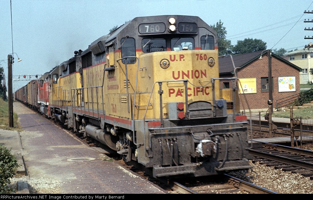 A Little Wave from the Engineer of UP 760 on the CB&Q